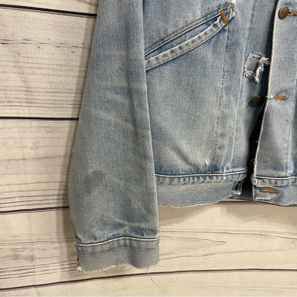 Wrangler | Jackets & Coats | 97s Rare Wangler Distress Denim Jacket Szs ...